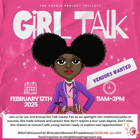 The Sophia Project Inc On Linkedin The Sophia Projects 2nd Annual Career Fair Girl Talk