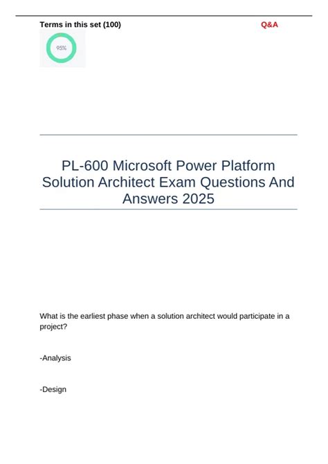 Pl 600 Microsoft Power Platform Solution Architect Exam Questions And Answers 2025 Pl 600