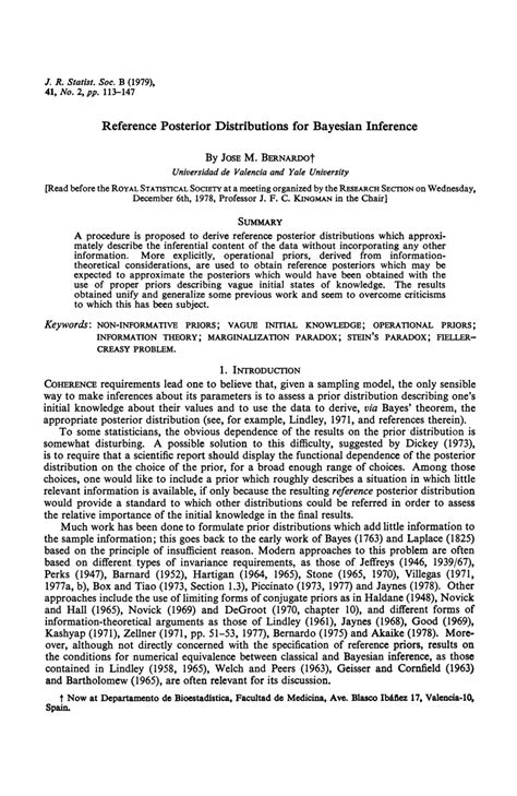 pdf reference posterior distributions for bayesian inference