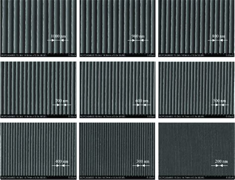 Sem Photographs Of The Generated Periodic Submicron Structures