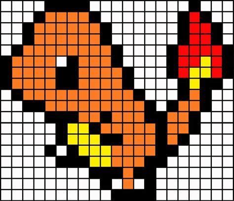 Charmander Pixel Art Template