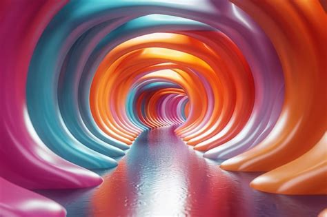 Premium Photo Vibrant Abstract Tunnel