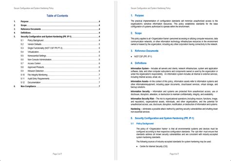 Nist Secure Configuration And System Hardening Policy Template Grc Documents