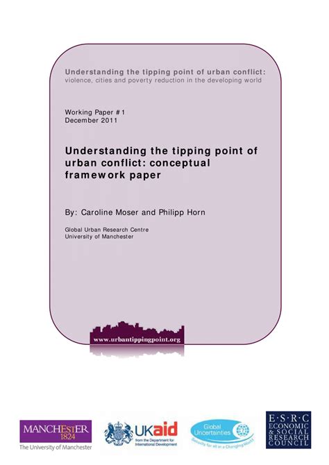 Pdf Understanding The Tipping Point Of Urban Conflict Conceptual Framework Paper