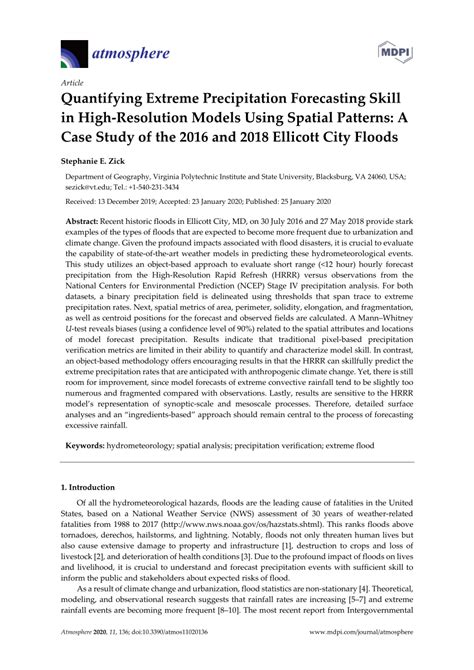Pdf Quantifying Extreme Precipitation Forecasting Skill In High