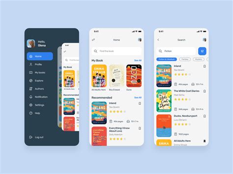 bookshelf app by olena on dribbble