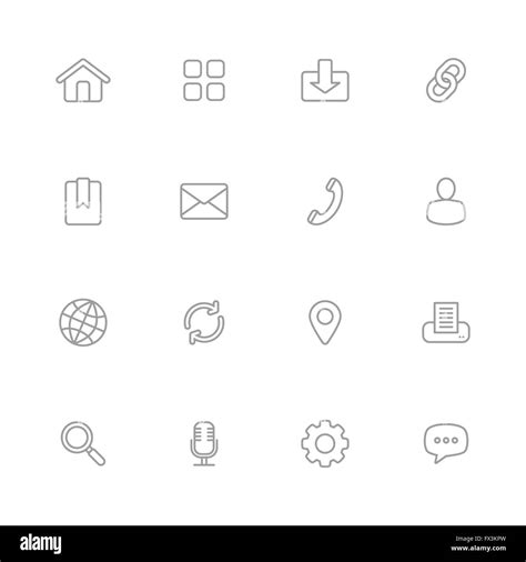 JPEG Gray Line Simple Web Icon Set For Web UI Infographic And Mobile Apps Stock Photo Alamy