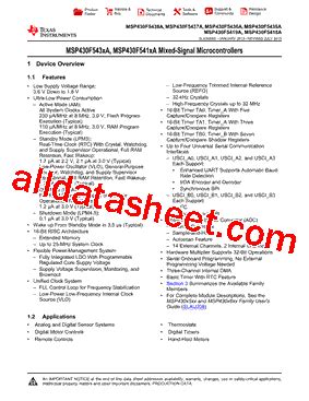 MSP F AIPZ Datasheet PDF Texas Instruments