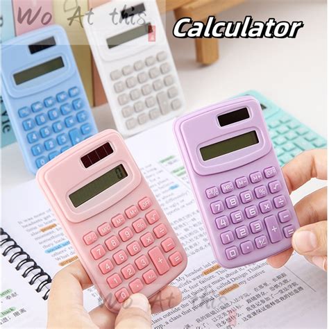 Mini Calculator LCD Display Calculator Dual Power Mode Electronic Calculator Solar Calculator