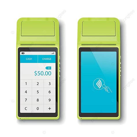 Orange Nfc Payment Terminal With Wifi And Screen Vector Concept