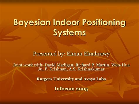 ppt bayesian indoor positioning systems powerpoint presentation free