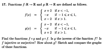 Solved 17 Functions F RR And G R R Are Defined As Chegg Com