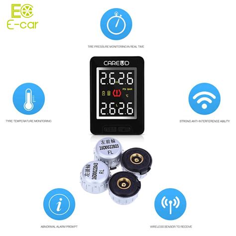 Portable External Sensors Car TPMS U Tire Pressure Monitoring Alarm System Car PSI BAR Auto