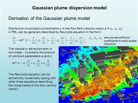 Derivation Of The Gaussian Plume Model Distribution Of Pollutant Concentration C In The Flow