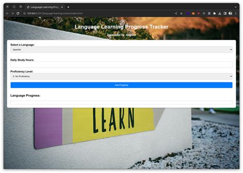 GitHub Ajayfaul Language Learning Progress Tracker Simple Progress Tracker For Learning
