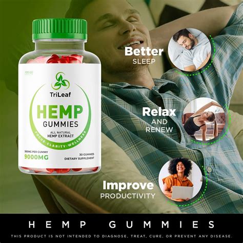 Feelgo Tri Leaf Hemp Gummies 300mg Natural Gummies 9000mg Per Bottle