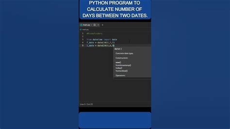 Python Program To Calculate Days Between Two Datesshorts Coding