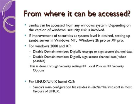 Samba Server Configuration Ppt Operating Systems Computer