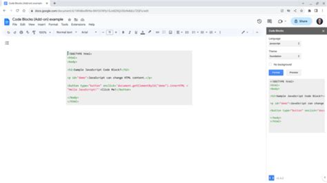 How To Add Code To Google Docs Using Code Blocks