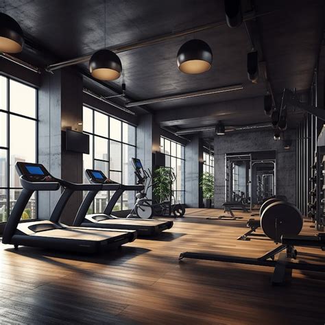 Premium Photo Interior Of Modern Gym With Equipment And Modern Design