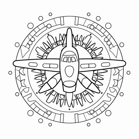 Premium Photo Whimsical Flyer Captivating Airplane Mandala Coloring