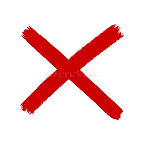 Cross Marker Check Isolated Mark Hand Draw Wrong Grunge Sign Vector Stock Vector