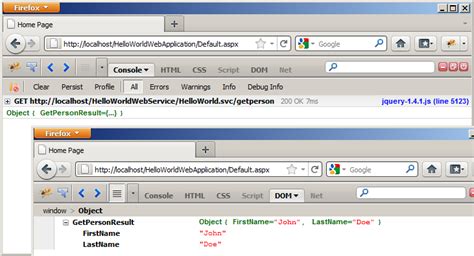 Jquery Calling My Wcf Web Service How To View The Returned Json