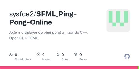 github sysfce2 sfml ping pong online jogo multiplayer de ping pong