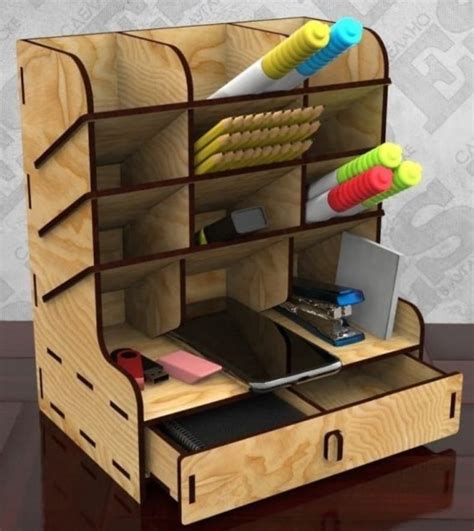 Free Cnc Project Files Desk Organizer Plans Download Free Vector