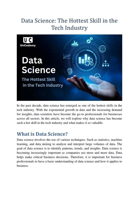 ppt data science the hottest skill in the tech industry powerpoint