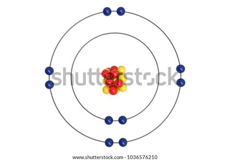 Neon Atom Bohr Model Proton Neutron Stock Illustration 1036576210