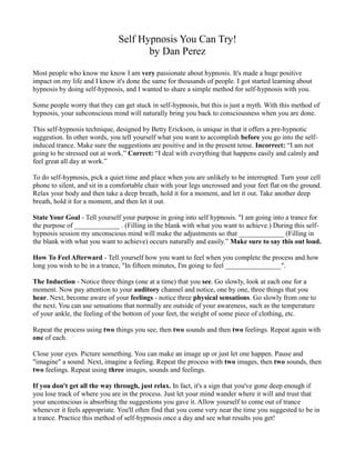 Self Hypnosis You Can Try Docx