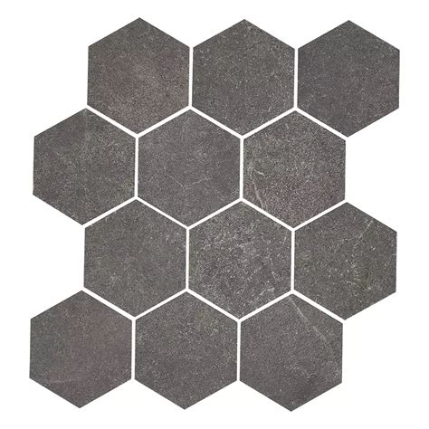 Element Carbone Hexagon Mosaic Tile Calibre Concepts