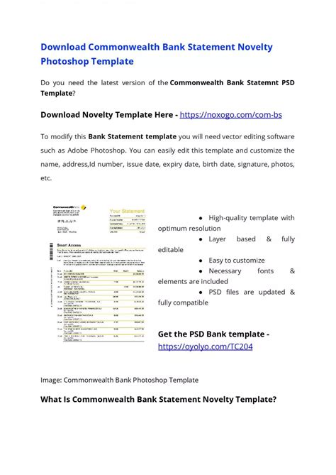 Pdf Commonwealth Bank Statement Template Download Ms Word File