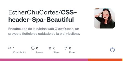 GitHub EstherChuCortes CSS header Spa Beautiful Encabezado de la página web Glow Queen un