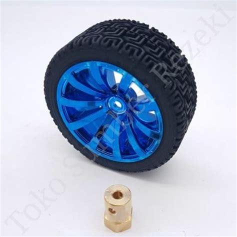Jual Roda Ban Mobil Arduino Uno Tire Car Kit Velg Biru Project Tires