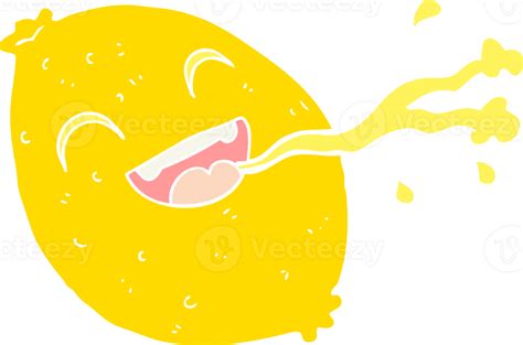 Flat Color Style Cartoon Squirting Lemon 44285643 Png