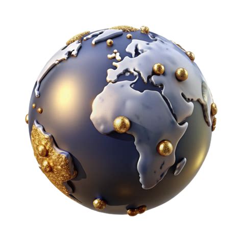 Magnificent Vintage D Model Of A Globe With Soft Lighting Cutout