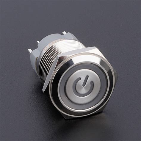 Stainless Steel IP Waterproof A A High Duty Flat Head Momentary Customized Ring LED Power