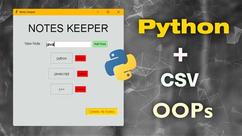 Note Keeper Python Project Oops Class Tkinter Devangcodes Python Pythonforbeginners