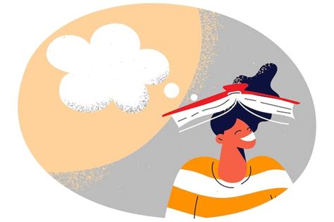 Premium Vector Happy Girl With Book Visualizing