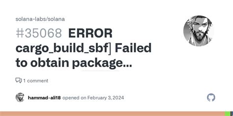 Error Cargobuildsbf Failed To Obtain Package Metadata `cargo