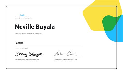 Neville Okwala Completed The Pandas Course On Kaggle