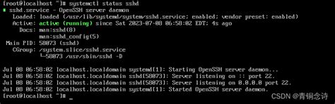 Centos启动ssh服务 Centos 开启ssh Csdn博客