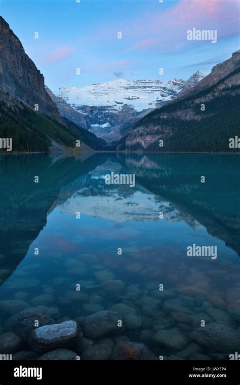 Sunrise Over Lake Louise In Banff National Park In Alberta Canada