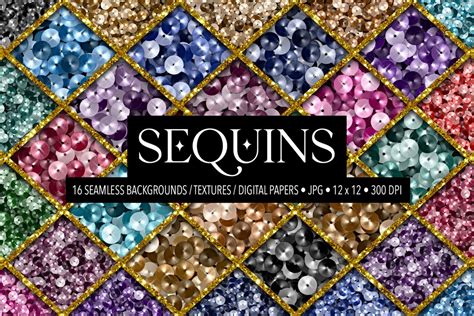Sequins Backgrounds Digital Papers Textures Scrapbooking Clipart