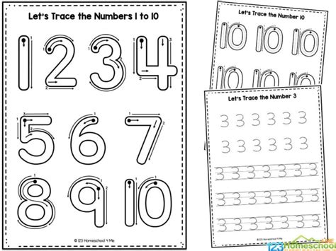 writing numbers 1 10 worksheets