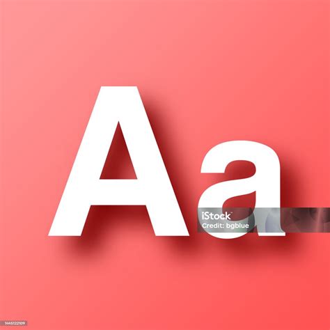 Буква А Прописные И Строчные Буквы Значок На Красном Фоне С Тенью — стоковая векторная графика и