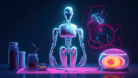 Premium Ai Image Robot Or Cyborg Programming Artificial Intelligence In Cyberspace Data On A