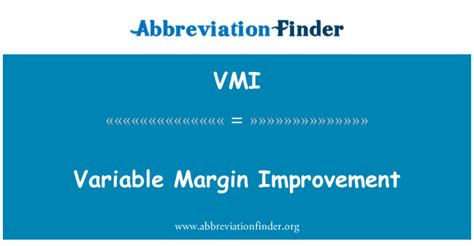 Vmi Definición Mejora Del Margen Variable Variable Margin Improvement